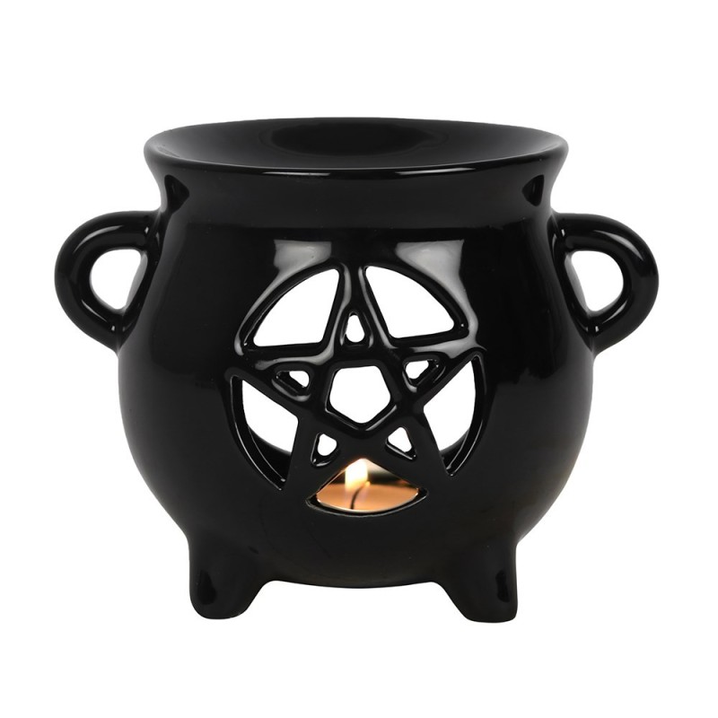 Gothic Gift Oil Burner Pentagram Cauldron
